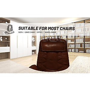 BOWERBIRD Genuine Leather Recliner Head Pillow-Head and Neck Pillow-Headrest Cushion for Neck Pain Relief and Cervical Support