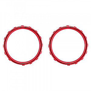 eXtremeRate Matte Chrome Red Accent Rings Accessories for Xbox One Elite Controller, Replacement Parts Profile Switch Buttons for Xbox One Elite Controller (Model 1698) - Pack of 2