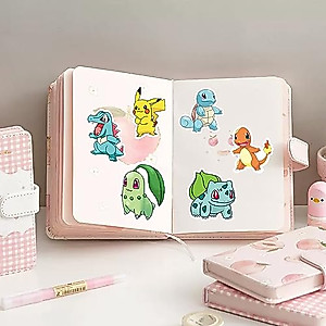 100 Pcs Cute Anime Stickers for Kids, Water Bottle Kawaii Cartoon Stickers, Vinyl Waterproof Cute Stickers, Laptop Phone Skateboard Stickers for Teens Girls Kids Teachers, Stickers Bulk