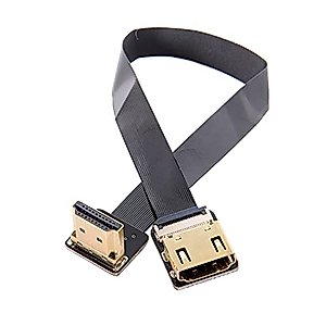NFHK CYFPV Up Angled 90 Degree HDMI Male to Female FPC Flat Cable for HDTV Multicopter Aerial Photography