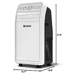 Ukoke USPC01W Smart WiFi Portable Air Conditioner, Works with Alexa & Mobile App Control, 12000BTU, 4 in 1 AC Unit with Cool, Heat, Dehumidifier & Fan, up to 400 Sq. ft, White