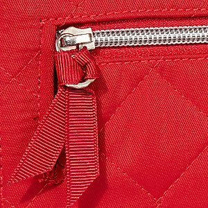 Vera Bradley Women's Performance Twill Turnlock Wallet With RFID Protection, Cardinal Red, One Size