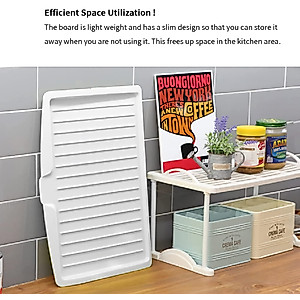 ANDRSAN Kitchen Utility Draining Board｜Light Weight, Space Efficient, Water Drain (White)