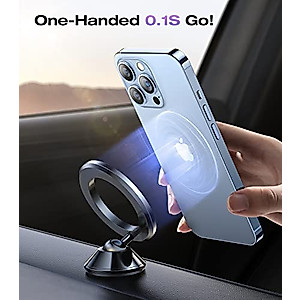 VICSEED Fit for MagSafe Car Mount [Colorful Gradient] Magnetic Phone Holder for Car Dashboard [Lasting & Never Fall] All Metal Sturdy Phone Mount for Car Dash Fit iPhone 14 13 12 Pro Max All Mobile
