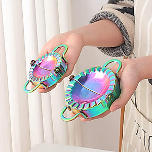 Buyer Star Rainbow rolling pin-15.8-inch Professional Rolling Pin Fondant, Dumplings, Cookies, Pizza Dough, Pasta, Pie Crust, Pastry - Metal French Rolling Pin Roller (NO.0)