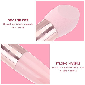 MAGICLULU 6Pcs Powder Puff Mushroom Makeup Sponge with Handle Foundation Blending Beauty Sponge Dry & Wet Use for Powder Cream or Liquid