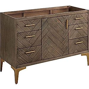 Signature Hardware 953350-48-RUMB-1 Frey 48" Free Standing Single Vanity Cabinet Set with Wood Cabinet, Vanity Top and Rectangular Undermount Sink - Single Faucet Hole