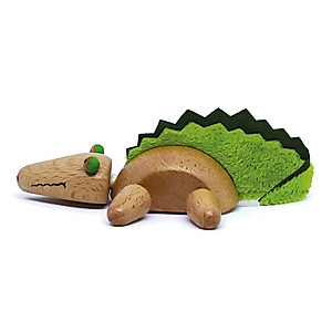 Anamalz Crocodile Wooden Animal Toy for Toddlers, Fun and Posable Crocodile for Early Learning, Montessori, and STEM, Smooth Natural Wood, Boys and Girls