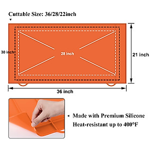 HONSREO 36" Griddle Silicone Mat for Blackstone 36/30/28 Inch, Food Grade Grill Protective Mat Overall Product Dimensions Grill Protector Cover Cuttable and Customizable