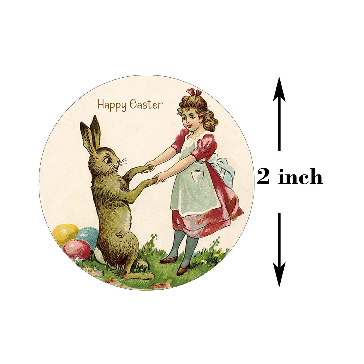 Miatoi 80 Vintage Easter Stickers, Victorian Happy Easter Stickers Labels, Retro Easter Eggs Bunny Gift Party Favor Decorations(HEST-1)