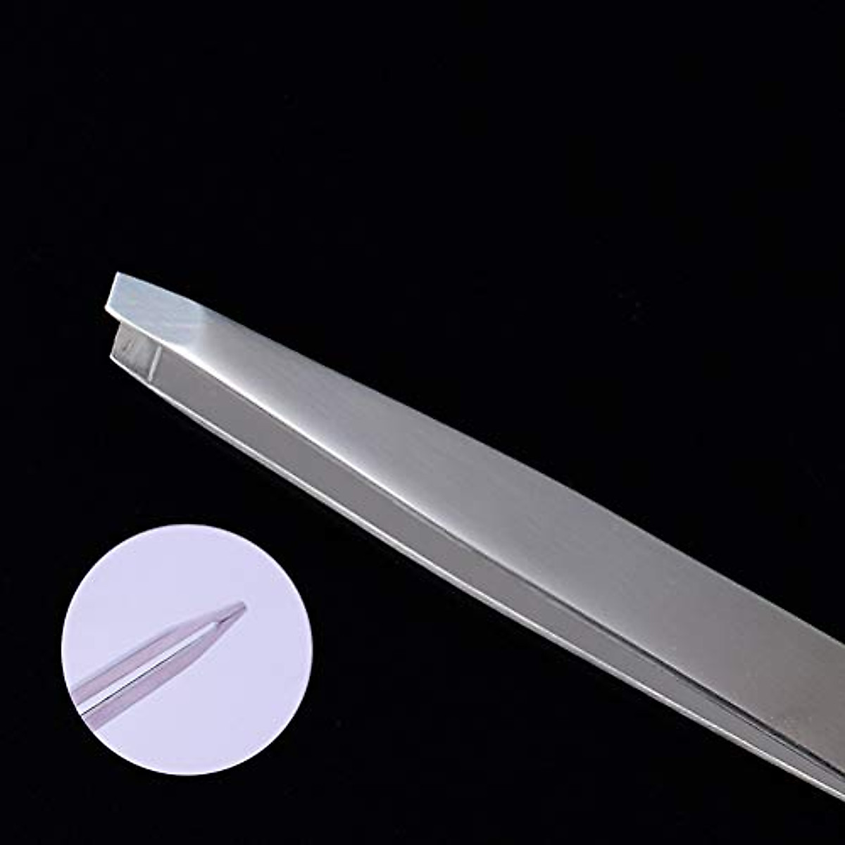 Healifty Slant Tweezers Stainless Steel Eyebrow Tweezers Multi-Functional Slant Tip Tweezer for Women Men 1pcs(Silver)