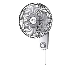 MDMprint 12" Wall Mount Fan, Oscillating, 3 Speeds, 120VAC, White