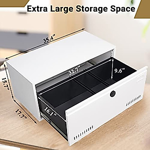 KAER Metal Lateral File Cabinets with Lock,Drawer Large Metal Filing Cabinet,Lateral File Cabinet, for A4 Legal/Letter Size,Home Office Furniture,Metal Steel