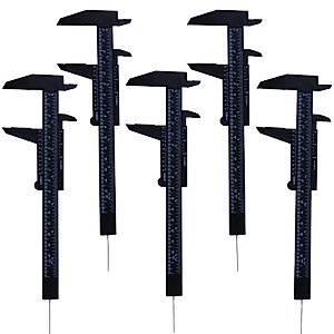 6 Inch/ 150 mm Eyebrow Measuring Ruler, Brow Mapping Ruler Tool, Mini Vernier Caliper Double Scale Plastic Ruler for Eyebrow Tattoo Brow Artists Makeup 5PCS(Black)