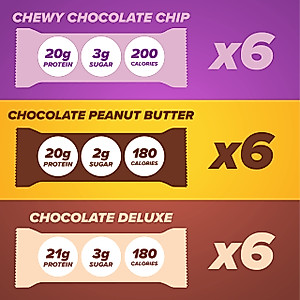 Pure Protein Bars, High Protein, Nutritious Snacks to Support Energy, Low Sugar, Gluten Free, Variety Pack, 1.76 oz Pack of 18 (Packaging May Vary)