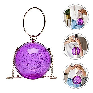 VALICLUD Evening Ball Bag Ring Handle Purse Clutch Clear Acrylic Box Shoulder Bags Handbag For Party Prom Concerts Purple