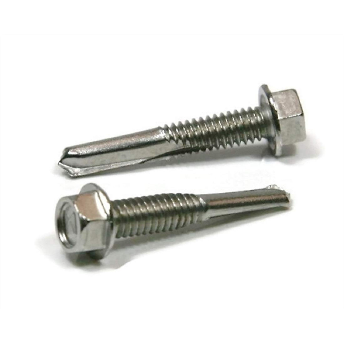 #12 TEK 5 Hex Washer Head Stainless Steel Self Drilling Screws #12-24 x 1-1/4 inch Qty 250