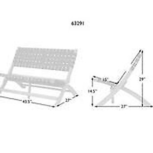 Patio Sense 63291 Sava Indoor Outdoor Folding Patio Bench Low-Slung Portable Foldable Lightweight Solid Acacia Wood Construction No Assembly Just Unfold - Teak Toned Oil Finish