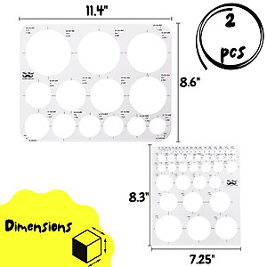 Mr. Pen- Circle Template, 2 pcs, Large and Small Size, Circle Stencil, Circle Ruler, Circle Templates for Drafting, Circle Template for Drawing, Circle Tracers for Drawing, Circle Tracer