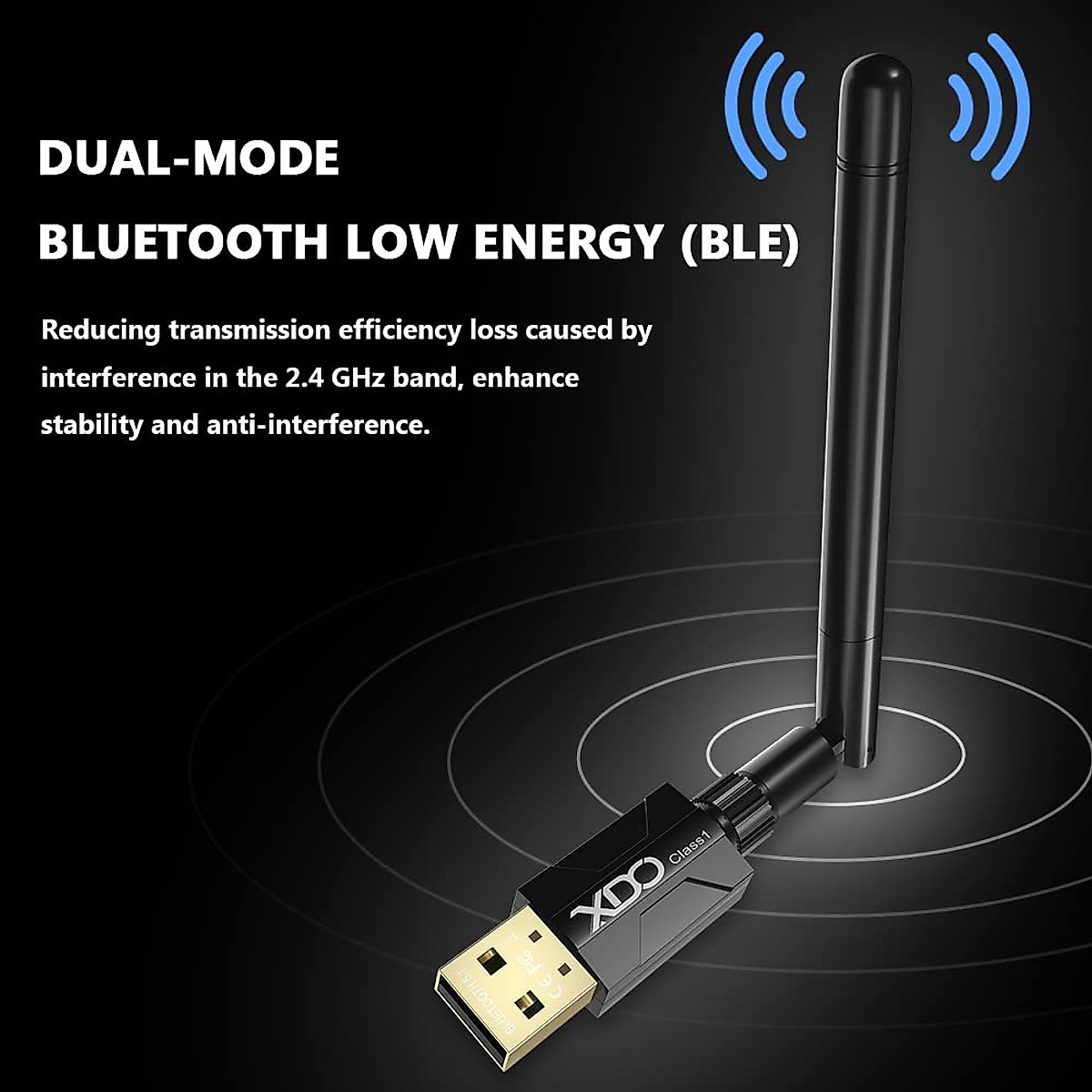 Long Range Bluetooth Adapter for PC, XDO Class 1 USB Adapter 5.1+EDR, 328FT/100M Wireless Transfer Transmitter Receiver for Bluetooth Mouse Keyboard Speakers Headphones Support Win11/10/8/7