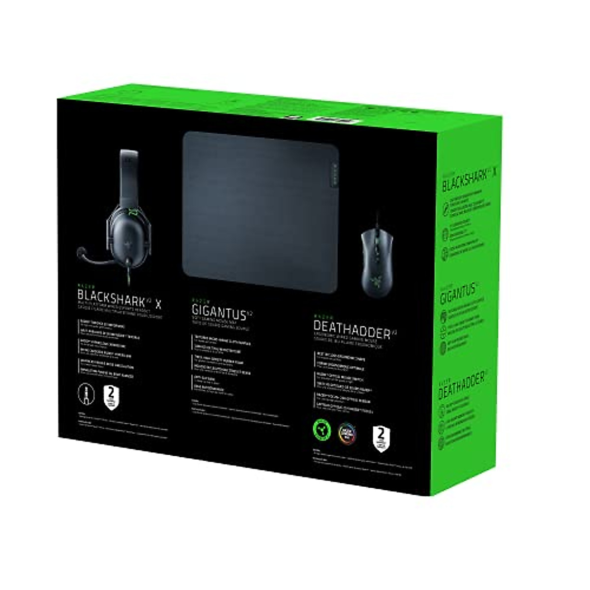 Razer Battle Bundle - DeathAdder V2 -BlackShark V2 X- Gigantus V2 M - Black