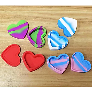 vitakiwi 17ml Heart Black Silicone Concentrate Containers Non-stick Food Storage Jars Multi-use