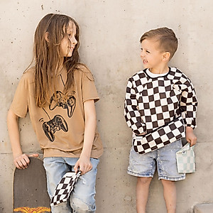 Tiny Twinkle 3 Pack Reusable Snack Bags - Machine Washable, PFAS, PVC, BPA, Phthalate-Free Reusable Baby and Toddler Food Safe Snack Bags (Sage Checkers)