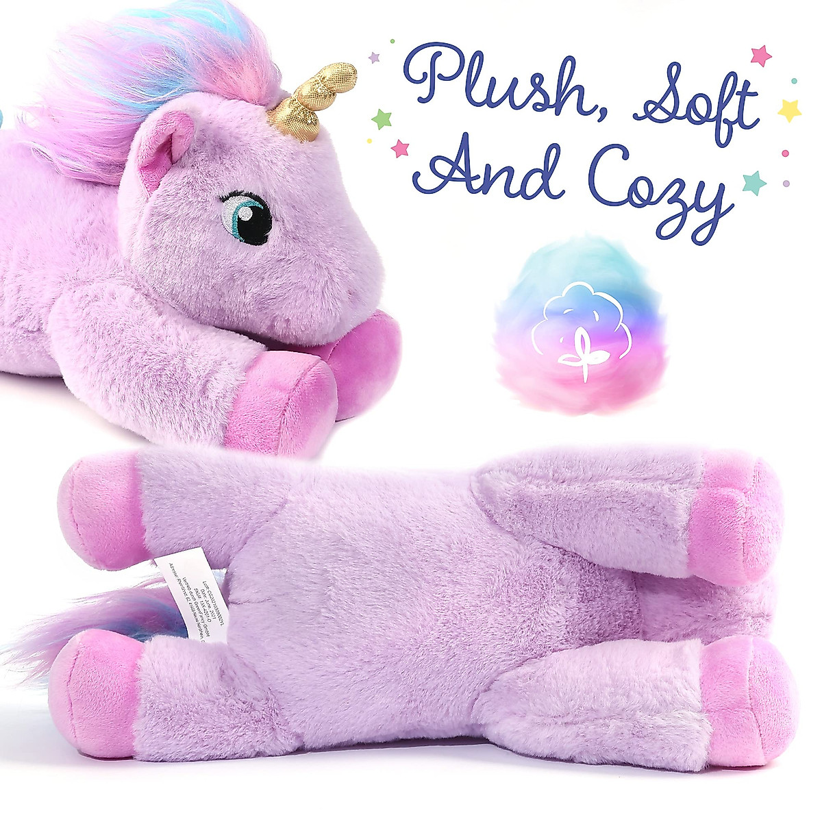 BenBen Unicorn Stuffed Animal 7", Small Purple Unicorn Plush, Soft Cute Unicorn Toy Gifts for Baby Girls Kids
