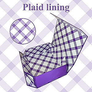 Tekhoho Purple Large Gift Box with Lid, Luxury Present Box for Gifts, Magnetic Folding Gift Boxes with Ribbon & card for Bridesmaid Proposal Wedding Birthday Gift Packaging, Plaid Lining