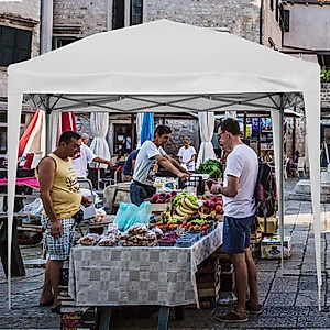 Klismos 10x10 Pop Up Canopy Outdoor Portable Party Beach Tent Instant Gazebo with 4 Removable Sidewalls for Wedding Party (White)