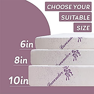 Dyonery Lavender Twin Memory Foam Mattress 8 Inch, Bed in a Box, CertiPUR-US Certified, AeroFusion Memory Foam, Made in USA, Medium, 38”x75”x8”, Purple