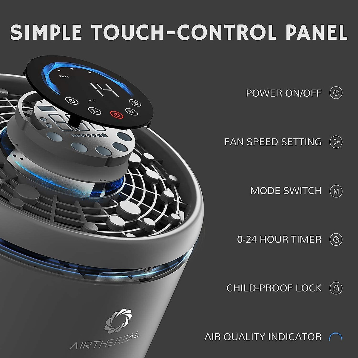 Airthereal Bundle | AGH550 True HEPA Air Purifier and 1-pack Spare Replacement Filter, Glory Days