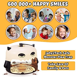 2 Pack Flea Traps for Inside Your Home, 2024 Monster Flea Killer with Sticky Discs & Bulbs, Professional Pest Control Trapper for House, Safe Flea Lights Insect Catcher Bed Bug Trap for Kids & Pets