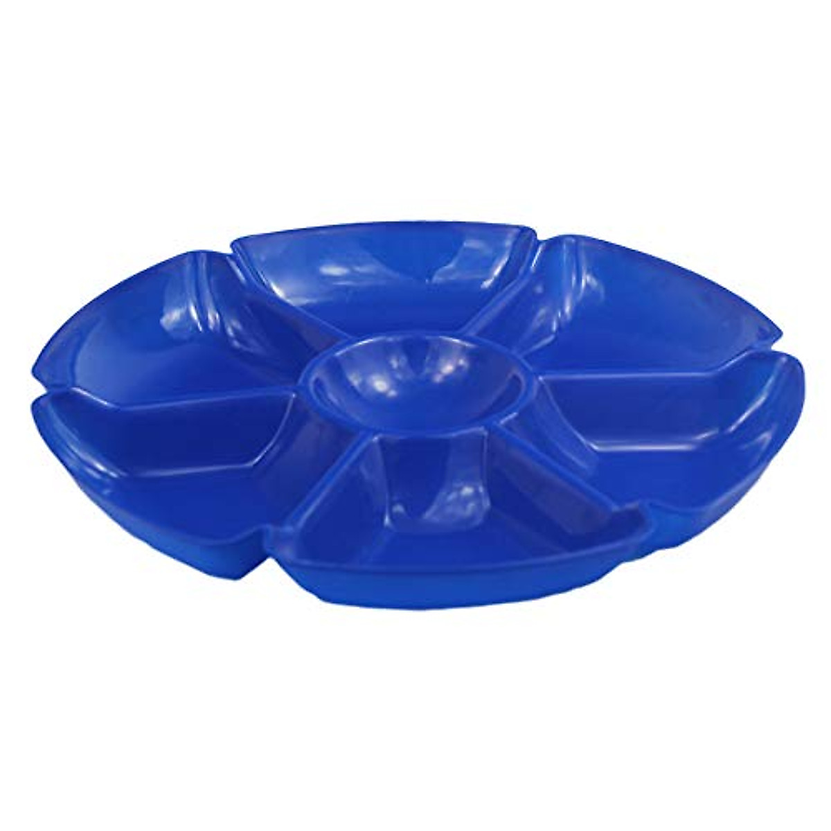 4 Black Duck Chip N Dip Hard Plastic 12-Inch Round 7-Section Serving Trays! Assorted Colors