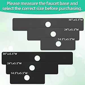 LOPNUR Faucet Mat for Kitchen Sink, 14.5 inch Cuttable Sink Water Splash Guard Behind Faucet, Kitchen Sink Faucet Mat Splash Guard with Super Absorbent Diatomite 14.5''x5.5'' (Black, 1 Pack)