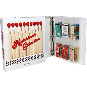 UniKeep Matchbook Cover Collection Storage Album for Display, Protection, and Archival. Includes 15 Pages. Holds 90 Matchbooks