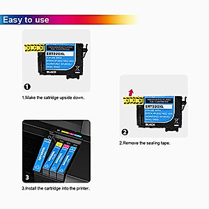 CHENPHON Remanufactured Ink Cartridge Replacement for Epson 220XL 220 T220XL with Epson Workforce WF2630 WF2650 WF2760 WF2660 WF2750 AIO Inkjet Expression Home XP420 XP424 XP320 Photo Printer 4 Packs
