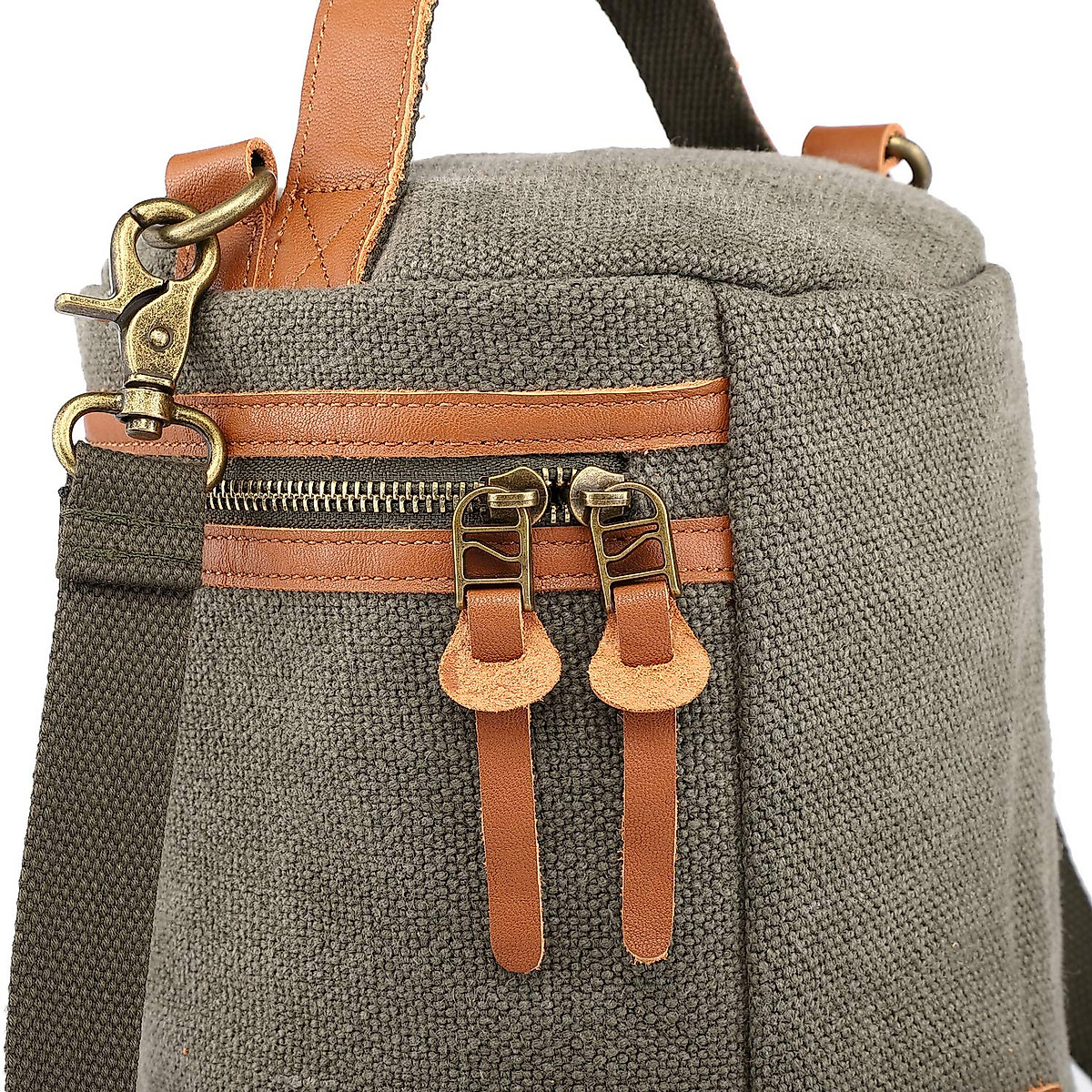 TSD Brand Pine Hill Canvas Bucket Bag (Olive)
