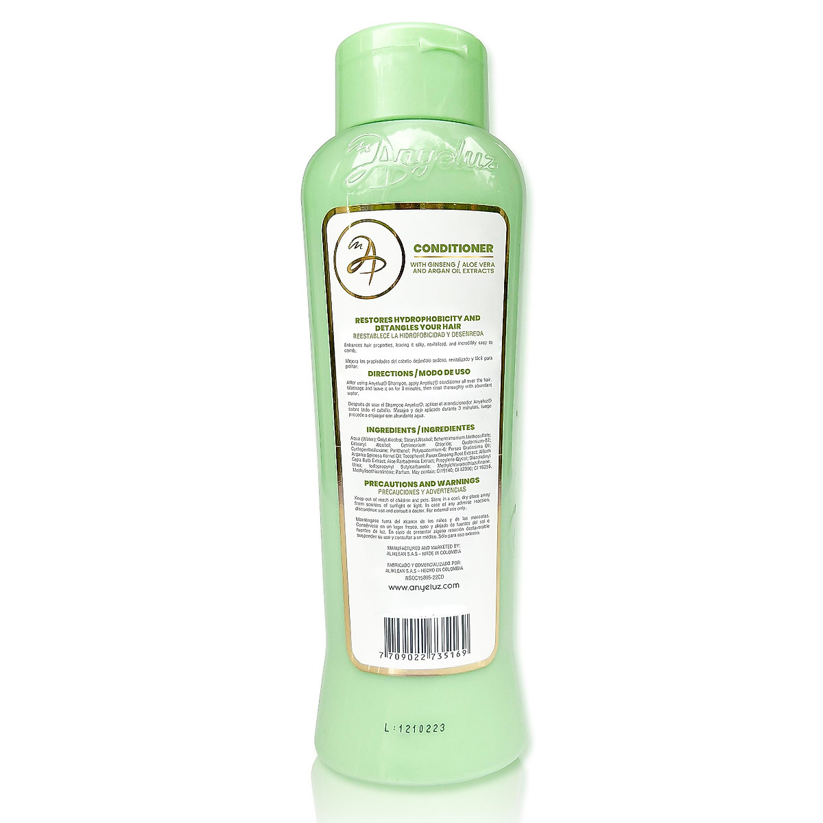Anyeluz Aloe Vera Conditioner, Enhances Hair Condition Leaving it Silky, Revitalized, and Easy to Comb, Recommended for All Hair Types