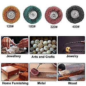 Rocaris 40 Pack 1 inch Abrasive Wheel Buffing Polishing Wheel Set for Rotary Tool - 25mm…