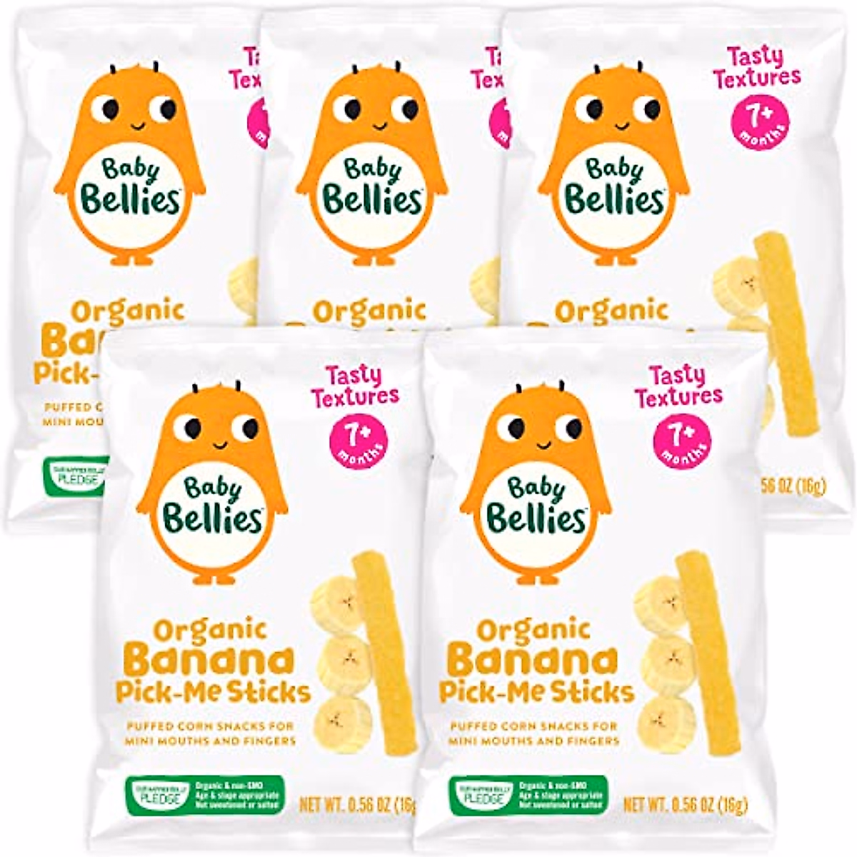 Baby Bellies Organic Banana Pick-me Sticks - Pack of 5