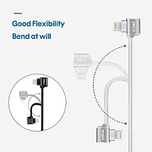 STARTRC Lightning Data Cable to USB-C Cables MFI Certified for DJI Neo/Mini 4K/Mini 3 Pro/Mini 2/Air 2S/Mavic Air 2/Mavic 3 Accessories,11.8in and 6.3in RC Remote Cotroller OTG Extension Cable(2 Pack)