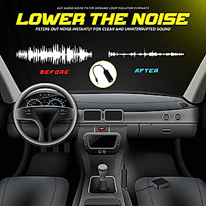 3.5mm Aux Audio Noise Filter Ground Loop Isolator Eliminate Car Electrical Noise Ground Loop Isolator 3.5mm
