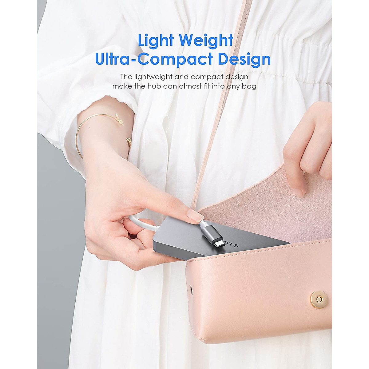 LENTION USB C Hub with 3 USB 3.0 & SD/Micro SD Card Reader Compatible Iphone15, 2023-2016 MacBook Pro, New Mac Air/iPad Pro/Surface, More, Stable Driver Certified Type C Adapter (CB-C15, Space Gray)