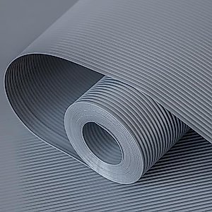 Hersvin Shelf Liners 16 in x 20 ft EVA Drawer Mats, Non-Adhesive Cupboard Pad, Kitchen Cabinet Lining Fridge Cushion (Gray Stripe, 40.7cmx610cm)