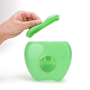 Plastic Wrap Storage Box with 200pcs Disposable Cling Film Food Cover, Reusable Wall-Mounted Punch-Free Dispenser for Elastic Sleeve Bag, Extractable Shower Caps Organizer for Kitchen Bathroom (Green)