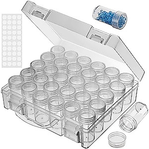 Bead Organizer, Bead Containers, 30 Grids Diamond Painting Storage Containers Clear Bead Organization Diamond Painting Accessories Small Storage Container for Beads Seeds Glitter Rhinestones (1 Pack)