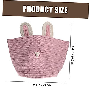 Cabilock Boho Home Decor Home Decor 3pcs Rope Rabbit Basket Snacks for Nordic Storage Basket Cotton Rope Pink Boho Decor Woven Basket