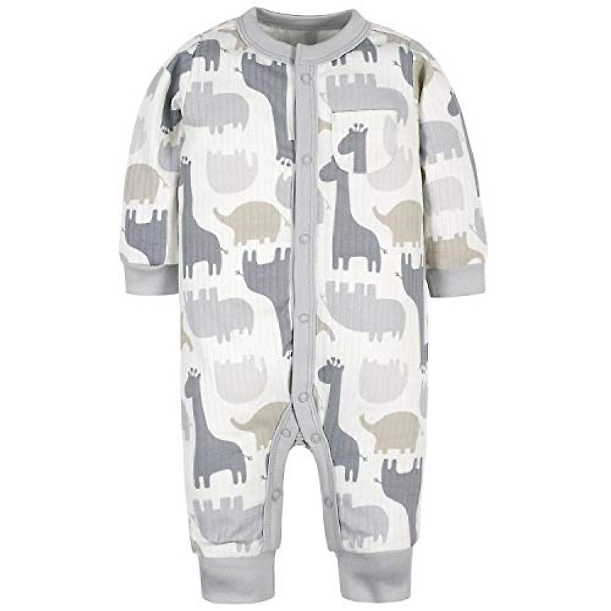 Gerber Baby Boys 3-Pack Coverall Set, Jungle Grey White, 0-3 Months
