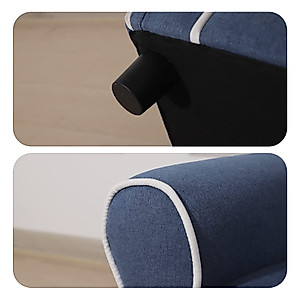 Yoonnie room Kid Sofa Chair, Linen Fabric 2-Seater Upholstered Couch,for Children Gift (Blue)